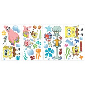 roommates rmk1380scs spongebob squarepants peel and stick wall decals 10 inch x 18 inch