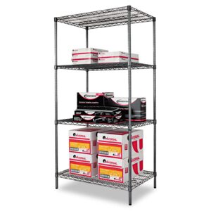 alera sw503624ba wire shelving starter kit, four-shelf, 36w x 24d x 72h, black anthracite