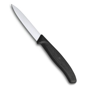 victorinox vic-6.7603 swiss classic paring 3¼" straight spear point blade 5/8" width at handle black