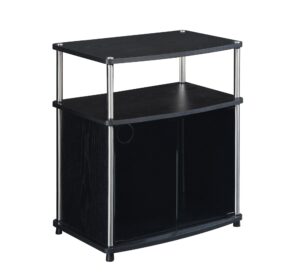 convenience concepts designs2go tv stand with black glass cabinet, black, 23.75"l x 15.75"w x 26.75"h