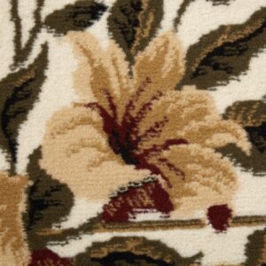 Home Dynamix Optimum Caspian Area Rug, 3'7" x5'2, Traditional Medallion Floral, Ivory/Burgundy/Yellow