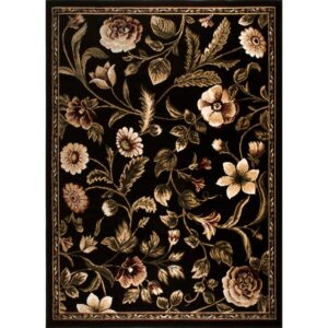 home dynamix optimum amell traditional floral area rug, 7 ft 8 in x 10 ft 4 in, black