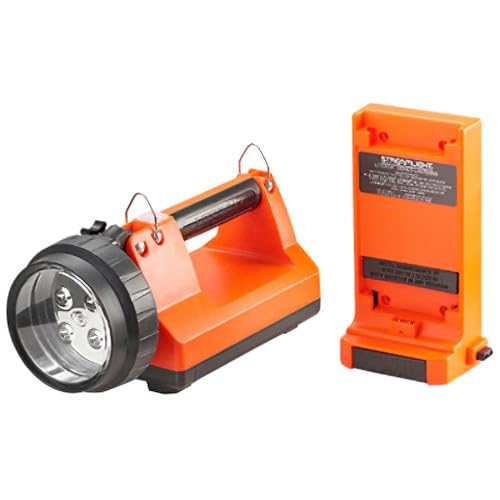 Streamlight 45801 E-Flood LiteBox 1500-Lumen 4700 Candela Rechargeable Flood Beam Lantern with AC/DC Charging, Heavy Duty Shoulder Strap and Mounting Rack, Orange