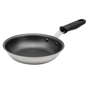 vollrath tribute non-stick fry pan with silicone-coated handle, 14 inch, 14 in, silver