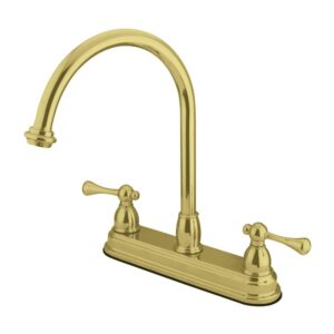 kingston brass kb3742bl 8" centerset kitchen faucet, polished brass