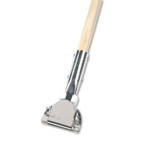 boardwalk 1490 clip-on dust mop handle, lacquered wood, swivel head, 1" dia. x 60in long