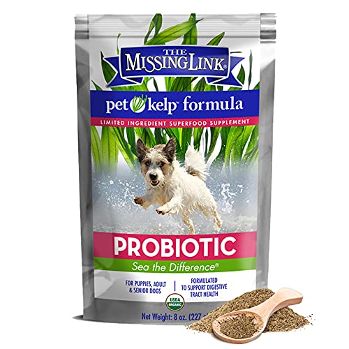 The Missing Link Pet Kelp Canine Probiotic 8oz Superfood Powdered Supplement, Organic & Limited Ingredient Formula for Digestive Health of Dogs