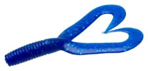 zoom bait creepy crawler twin tail bait-pack of 16 (sapphire blue, 3-inch)