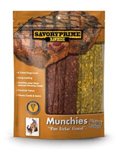 savory prime 36-pack munchie strips, 5-inch, chicken and beef