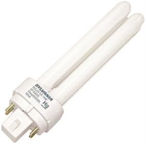 sylvania 20671 compact fluorescent 4 pin double tube 3500k, 13-watt, white