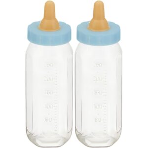 blue fillable baby bottle favor - 5" (2 ct.) - adorable & versatile event keepsakes - perfect for baby showers, gender reveals, and special occasions