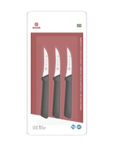 mundial sc0541-3 3-inch peeling/tourne paring knife collection, set of 3, black