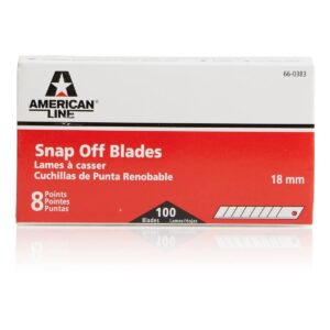 american line 8-point 18mm snap-off knife blades - 100-pack - high carbon steel blades for optimized sharpness and durability - 66-0383