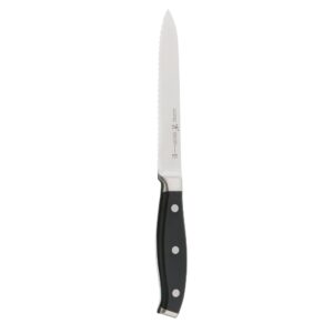 henckels - 16910-131 henckels forged premio serrated utility knife, 5-inch, black/stainless steel