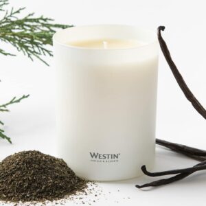 westin white tea candle - hand-poured, soy candle with signature white tea scent -12.5 oz.