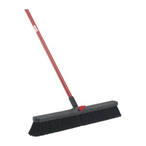 libman 801.0 push broom with resin block, fine duty bristles, 24"