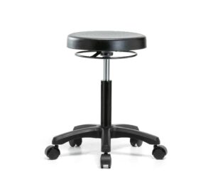 perch polyurethane work stool heavy duty with wheels for carpet or linoleum, workbench height