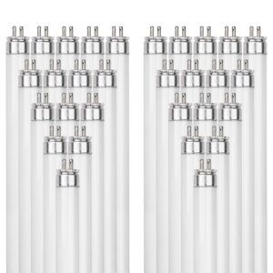 sunlite 30335 f28t5/835 4 foot t5 linear fluorescent lamp, 28 watts, 2500 lumens, 3500k neutral white, miniature g5 bi-pin base, rohs compliant, high performance straight tube, 40 pack