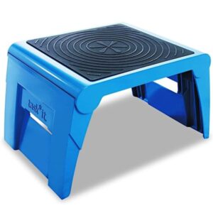 cramer folding step stool, 1-step, 250 lb capacity, 14w x 11.25d x 9.75h, blue