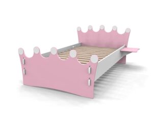 legaré furniture children's princess standard bed frame for kids, pink and white, twin size