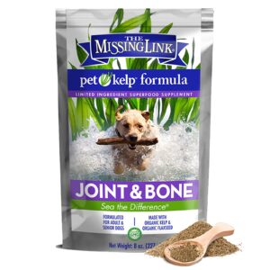 the missing link pet kelp canine joint & bone 8oz superfood powdered supplement, organic & limited formula supports mobility for adult & senior dogs