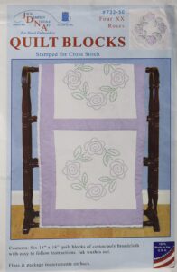 jack dempsey stamped white quilt blocks 18"x18" 6/pkg-xx roses