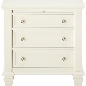 Coaster Furniture Sandy Beach Coastal 3 Drawer Nightstand Bedroom Bedside Table Storage Drawers Service Tray Buttermilk White 201302