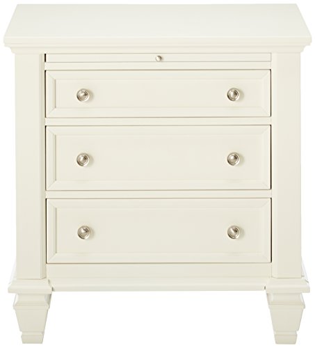 Coaster Furniture Sandy Beach Coastal 3 Drawer Nightstand Bedroom Bedside Table Storage Drawers Service Tray Buttermilk White 201302