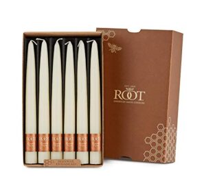 root candles 7917 unscented smooth hand-dipped 9-inch taper candle, 12-count, ivory