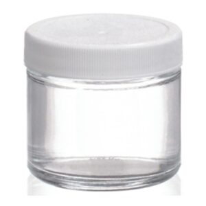 wheaton w216904 clear glass 4oz straight sided jar, with 58-400 white polypropylene poly-vinyl lined screw cap (case of 24)