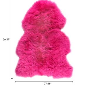 Lambland Genuine British Sheepskin Rug Hot Pink