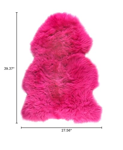 Lambland Genuine British Sheepskin Rug Hot Pink