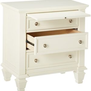 Coaster Furniture Sandy Beach Coastal 3 Drawer Nightstand Bedroom Bedside Table Storage Drawers Service Tray Buttermilk White 201302