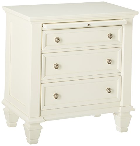 Coaster Furniture Sandy Beach Coastal 3 Drawer Nightstand Bedroom Bedside Table Storage Drawers Service Tray Buttermilk White 201302