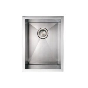 whitehaus whncm1520-bss noah's collection 15-inch commercial single bowl undermount sink, brushed stainless steel