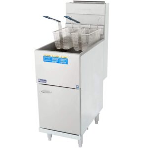 propane pitco 45c+s 42-50 lb. stainless steel floor fryer - 4 tubes, 122,000 btu