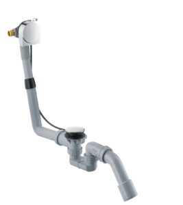 hansgrohe complete set for exafill s bath filler with waste and overflow set, standard bathtub, chrome