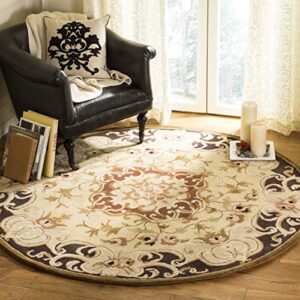 safavieh classic collection 8' round gold / cola cl234b handmade traditional oriental premium wool area rug