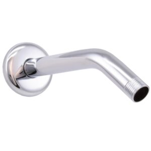 westbrass d301-1-26 1/2" ips x 8" wall mount shower arm with sure grip flange, 1-pack, polished chrome