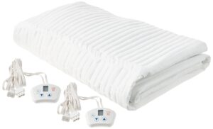 electrowarmth m60fld queen two controls heated mattress pad, 60-inch by 80-inch, white, queen-standard-dual