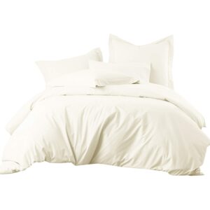 sheetsnthings 8 piece bed in a bag california king size set includes: 100% cotton, 300tc solid ivory (sheet set + duvet cover set) + all season white down alternative comforter