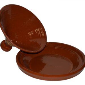 Treasures Of Morocco Cooking Tagine, Large 100%, Handmade, 12 inches, Brown, Clay, Round, Dishwasher Safe, Traditional