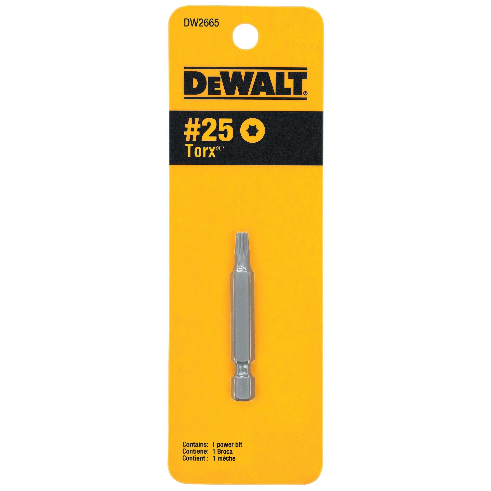 DEWALT DW2665 T25 Torx Power Bit 1 Per Card,Silver