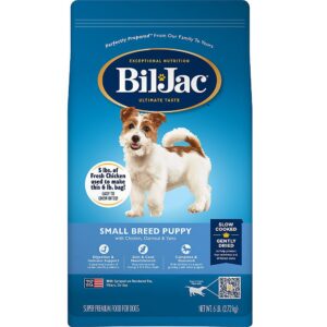 bil-jac puppy food small breed formula dry dog food 6 lb bag - chicken, oatmeal & yams - super premium since 1947