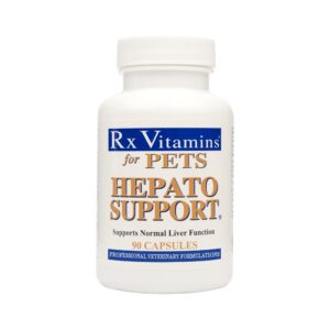 rx vitamins hepato support for dogs & cats - milk thistle supplement for pets - 100mg milk thistle for healthy liver function - silymarin capsules for pets - 90 ct.