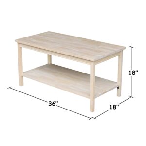 International Concepts Portman Coffee Table Unfinished