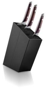 eva solo | angled aluminum knife stand | holds up to 20 knives (sold separatly) | easy to clean | danish design, functionality & quality | black