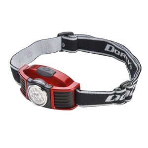 dorcy 100-lumen weather resistant adjustable led headlight with adjustable head strap, black and blue (41-2093)