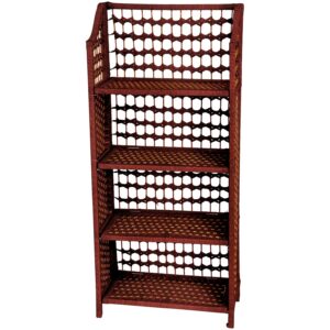 red lantern 43" natural fiber shelving mahogany unit, 4 shelf