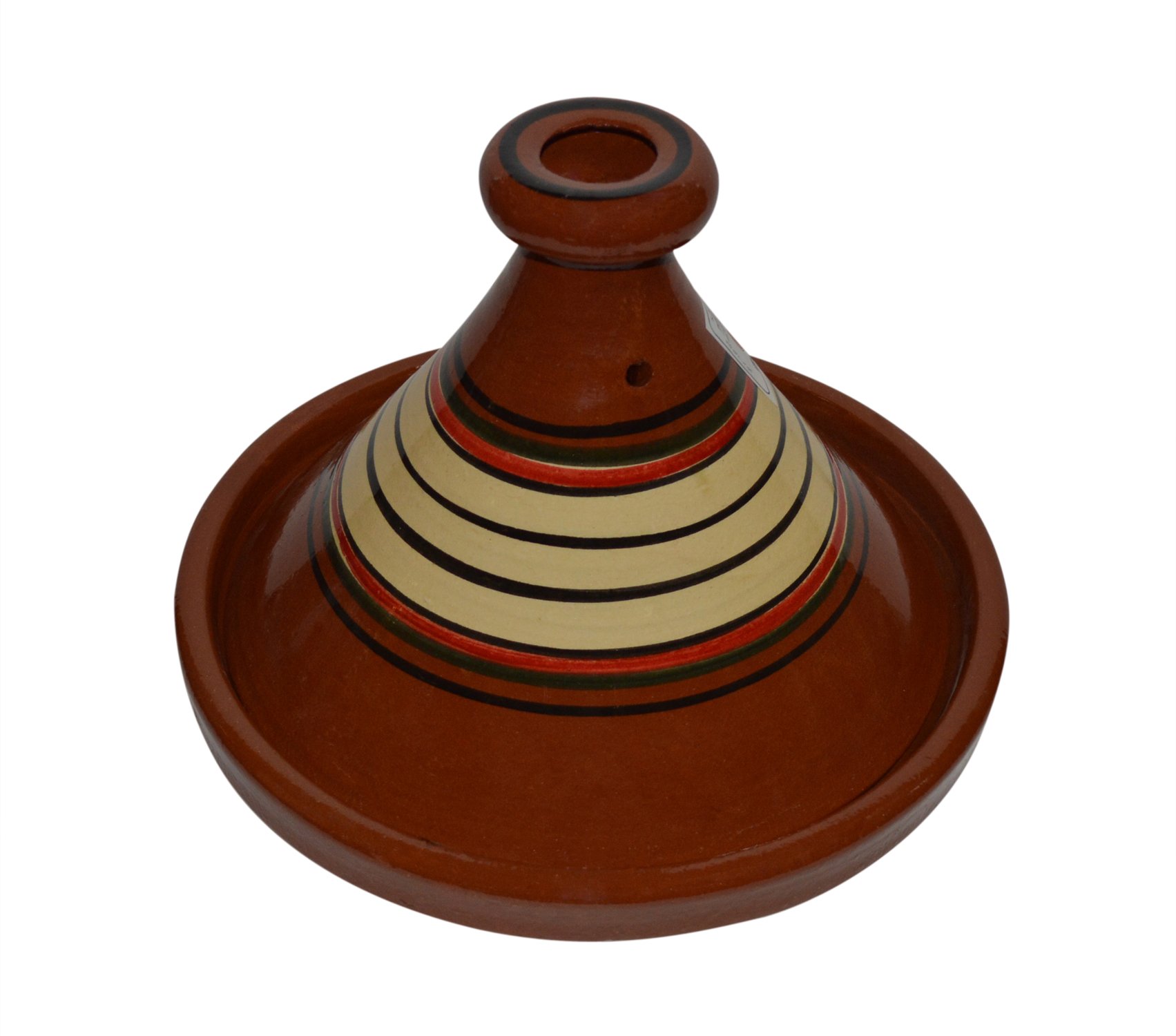 Treasures Of Morocco Cooking Tagine, Large 100%, Handmade, 12 inches, Brown, Clay, Round, Dishwasher Safe, Traditional